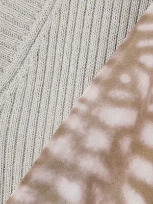 Dries Van Noten Ribbed-knit And Printed Satin Sweater