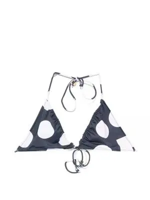 Jacquemus Polka-dot Triangle Bikini Top - Blue