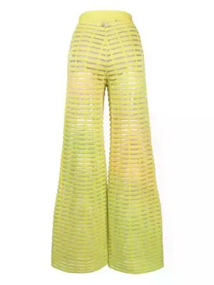 GENNY Lime Semi-sheer Flared Trousers
