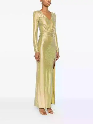 MIRON Crystal-embellished Front-slit Dress