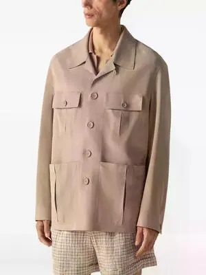 Zegna Lambskin Leather Sahariana Jacket