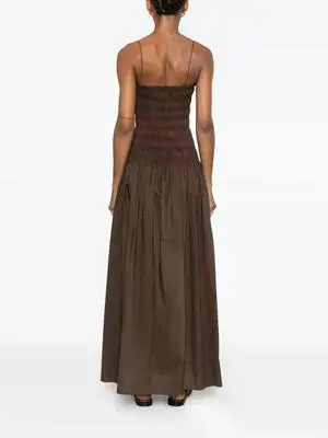 Matteau Shirred Drop-waist Dress - Brown