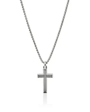 John Hardy Sterling Nailhead Cross Pendant Necklace - Silver
