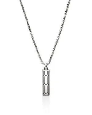John Hardy Sterling Nailhead Tag Necklace - Silver