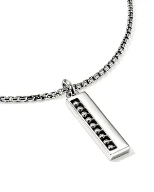 John Hardy Sterling Nailhead Tag Necklace - Silver