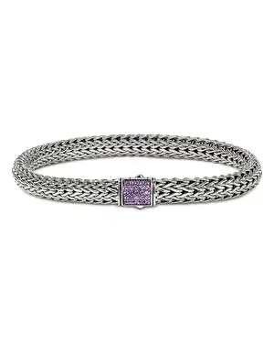 John Hardy Sterling Silver Woven Link Bracelet - Amethyst