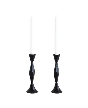 CREATIVE WOMEN High Diamond Handforged Iron Candle Stand, Set Of 2