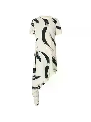Loulou De Saison Asymmetric Print Dress - Neutrals