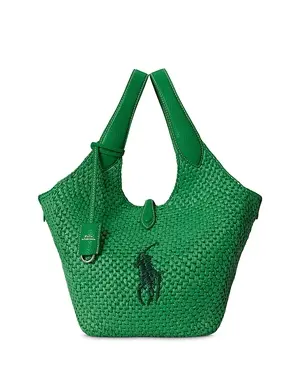 Polo Ralph Lauren Faux Raffia Tote Bag - Parrot