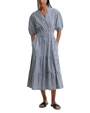 Barbour Ashwell Midi Dress In Gingham Checks