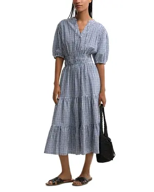 Barbour Ashwell Midi Dress In Gingham Checks