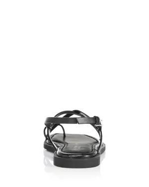 Rag & Bone Flat Sandals With Embellished Toe - Black