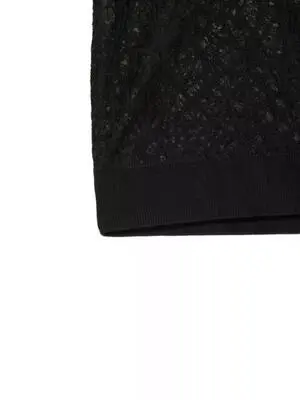 Alexander McQueen Lace-knit Short-sleeve Top