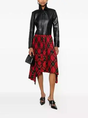 Alexander McQueen Check Pattern Asymmetric Skirt