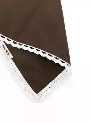 Miu Miu Lace-trim Tie-fastening Hair Accessory - Brown