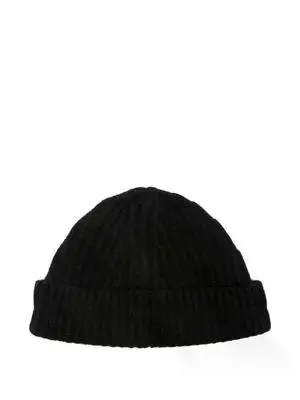 MAISON MARGIELA Ribbed Knit Beanie Hat - Black