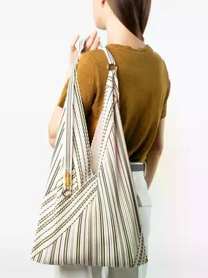 MULTITUDES BAGS Zoe Pleated Stripe Tote Bag