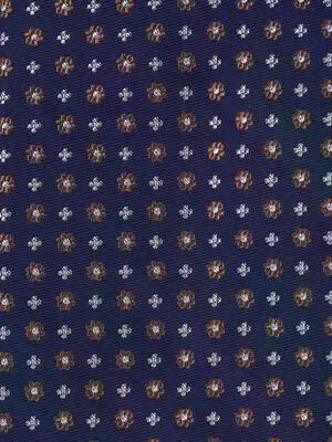 Kiton Silk Floral Print Neck Tie - Blue