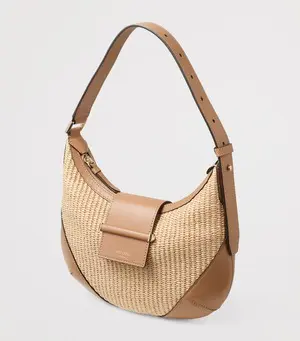 JIMMY CHOO Small Raffia Bar Shoulder Bag