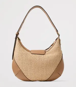 JIMMY CHOO Small Raffia Bar Shoulder Bag