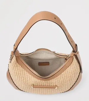 JIMMY CHOO Small Raffia Bar Shoulder Bag