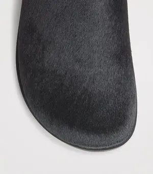 A.emery Cow Hair Lou Clogs - Black