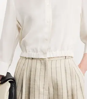 Theory Supima Cotton Cropped Shirt