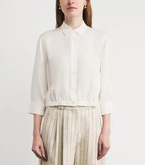 Theory Supima Cotton Cropped Shirt