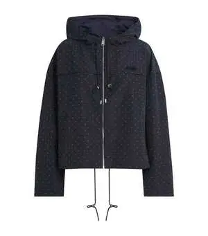 Maje Embellished Zip-up Hooded Jacket