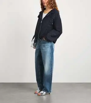 Maje Embellished Zip-up Hooded Jacket