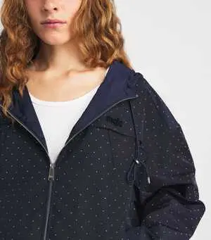 Maje Embellished Zip-up Hooded Jacket