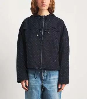 Maje Embellished Zip-up Hooded Jacket