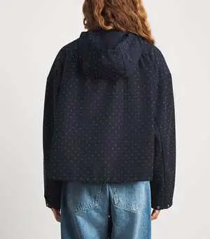 Maje Embellished Zip-up Hooded Jacket
