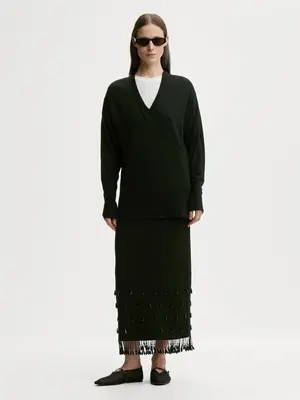 BY MALENE BIRGER Estilla Maxi Skirt With Embellishments - Black