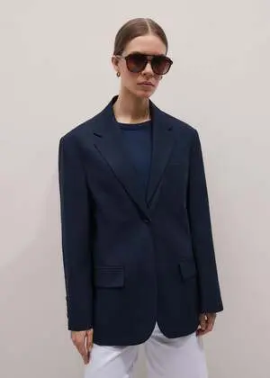 ME+EM Oversized Linen Blend Blazer