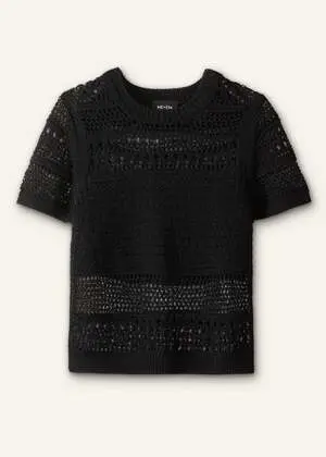 ME+EM Linear Knit Straight Baby Tee