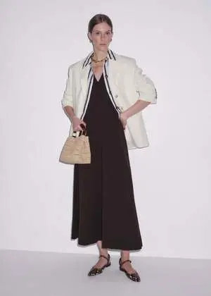 ME+EM V-neck A-line Maxi Dress