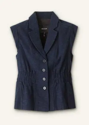 ME+EM Textured Fitted Waistcoat