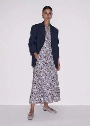 ME+EM Floral Print Midi Dress