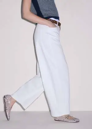ME+EM Tapered Trousers With Vertical Stripes