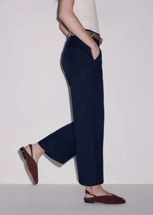 ME+EM Straight Crop Trousers - Navy