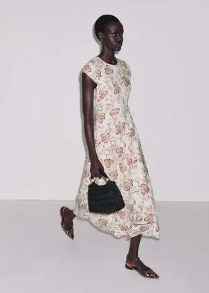 ME+EM Creaseless Linen Floral Paisley Print Maxi Dress - Light Cream/multi