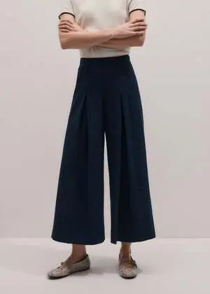 ME+EM Textured Pleat Front Superwide Culottes