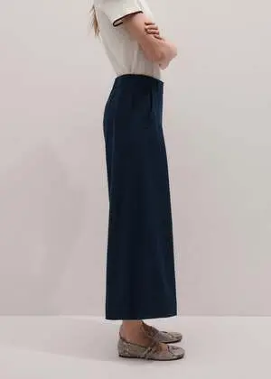 ME+EM Textured Pleat Front Superwide Culottes