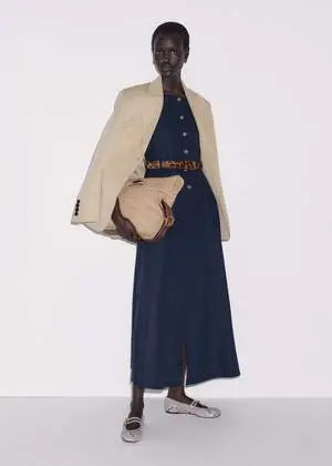 ME+EM Crease-less Linen Button-front Maxi Dress With Belt