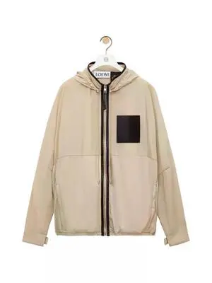 Loewe Technical Shell Zip-up Hooded Jacket - Beige/black