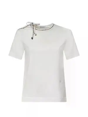 Burberry Tie-sleeve Cotton T-shirt - White