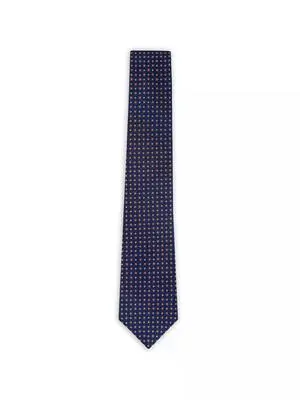 Kiton Silk Floral Print Neck Tie - Blue