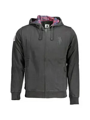 U.s. Polo Assn. Embroidered Logo Zip-up Hoodie - Grey