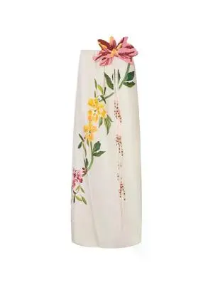 Farm Rio Off-white Floral Appliqué One-shoulder Dress - Neutrals